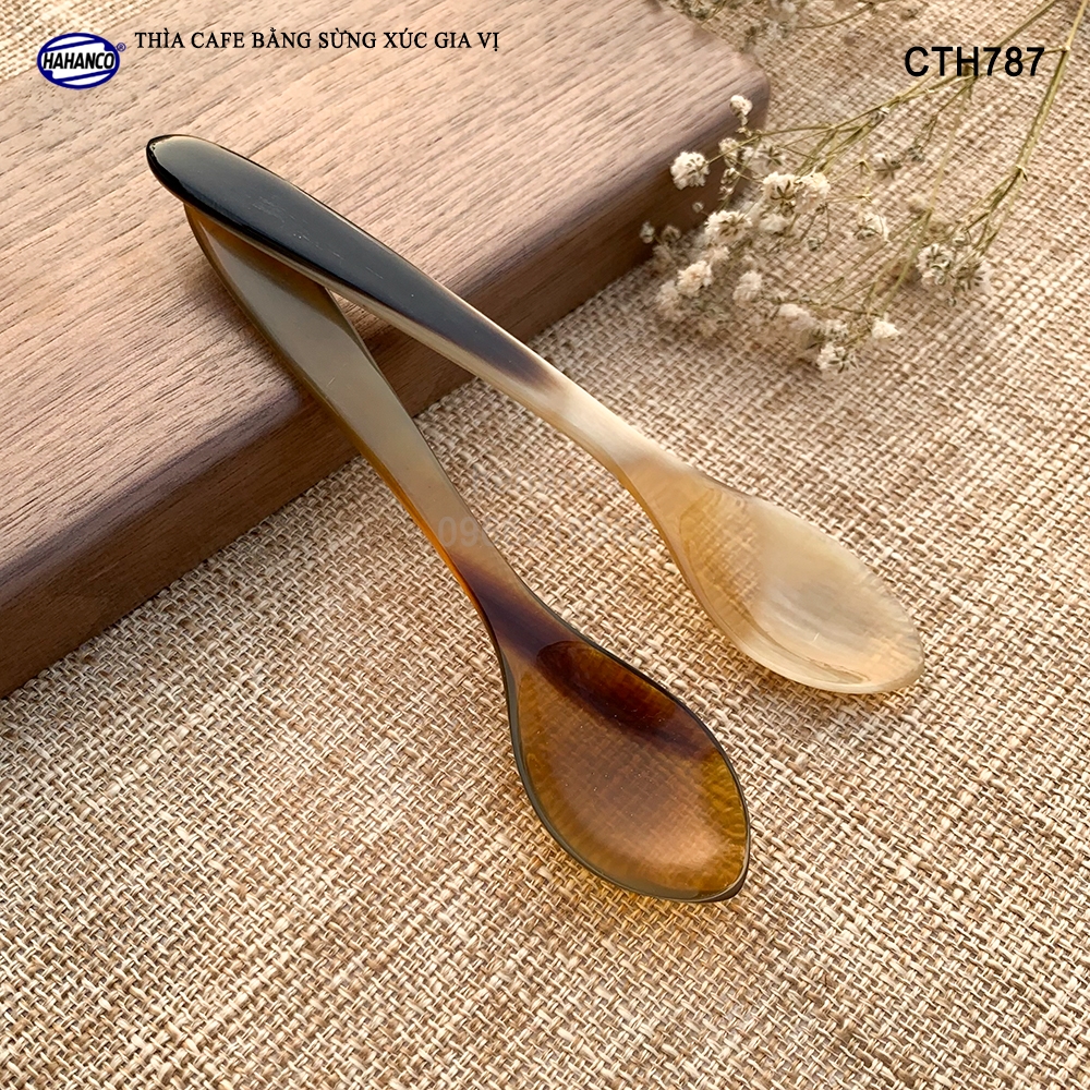 Thìa cafe xúc gia vị bằng sừng (dài 12,5cm) nhỏ gọn giúp gia vị không ...