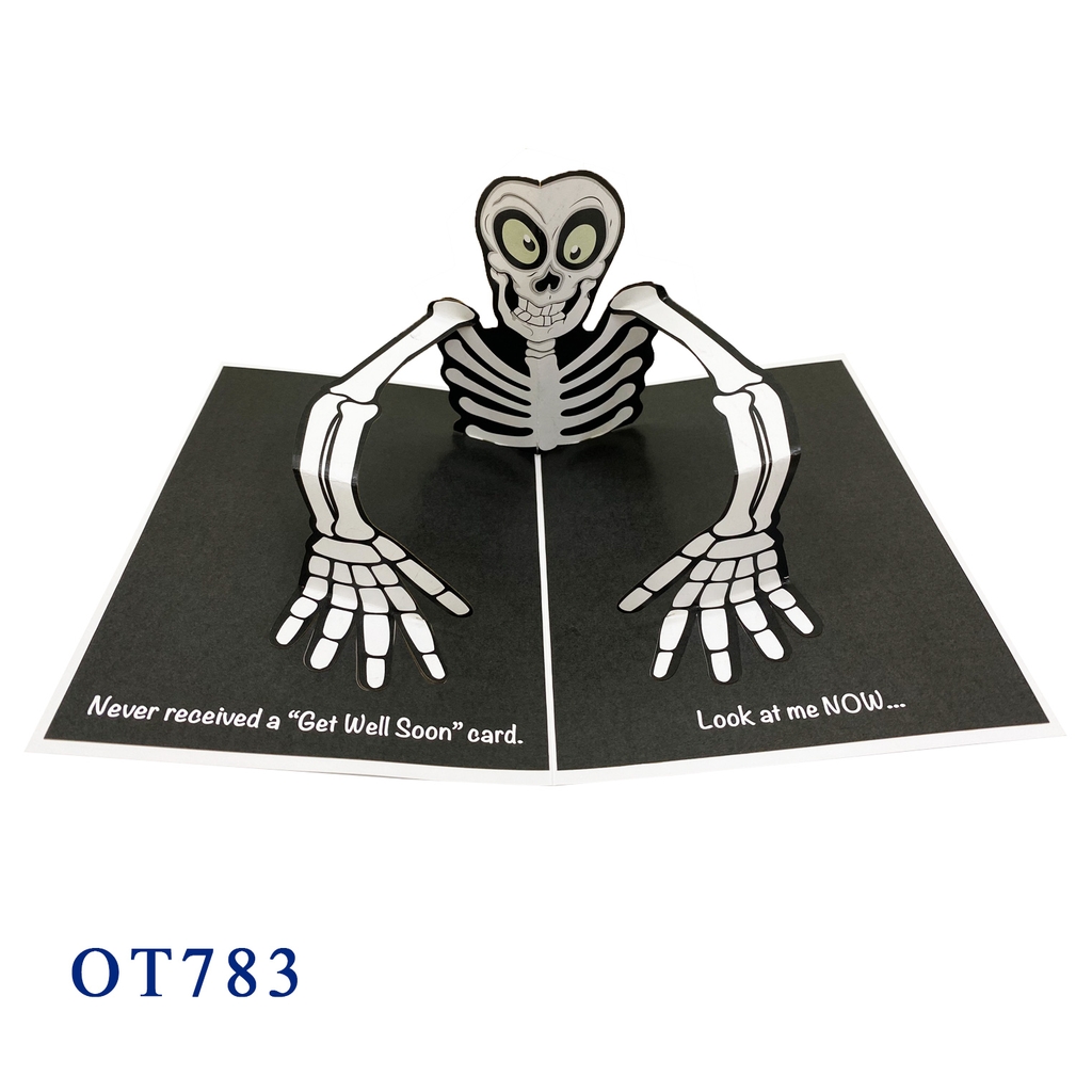 Get Well Soon Skeleton Pop Up Card
