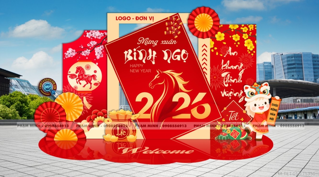 BACKDROP NGOÀI TRỜI TRANG TRÍ NĂM MỚI