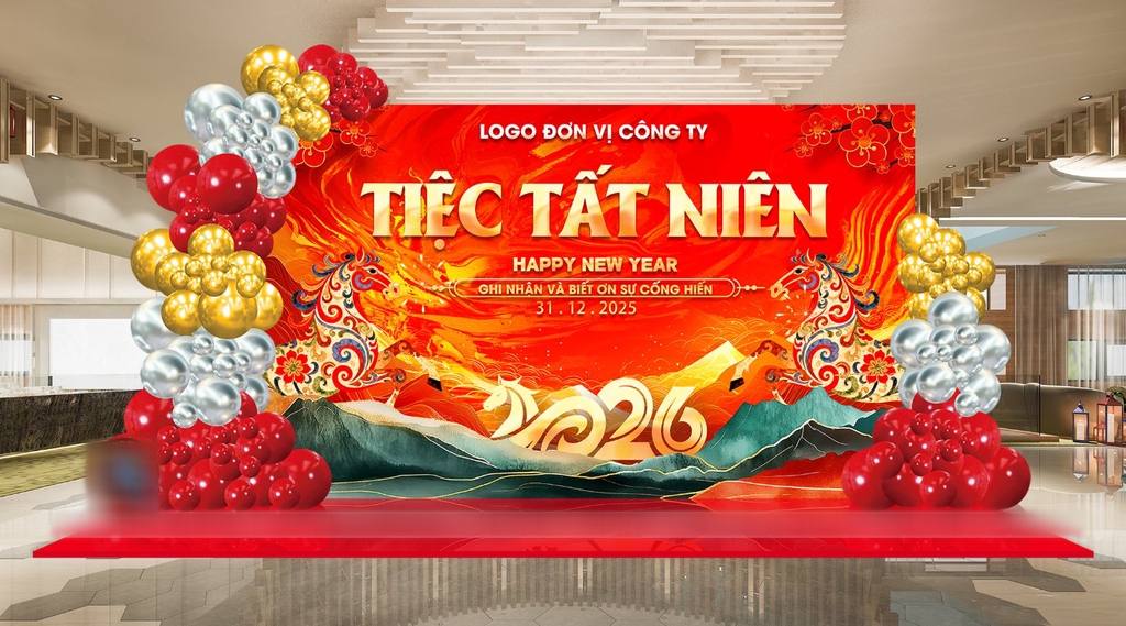 TRANG TRÍ BACKDROP TẤT NIÊN CÔNG TY