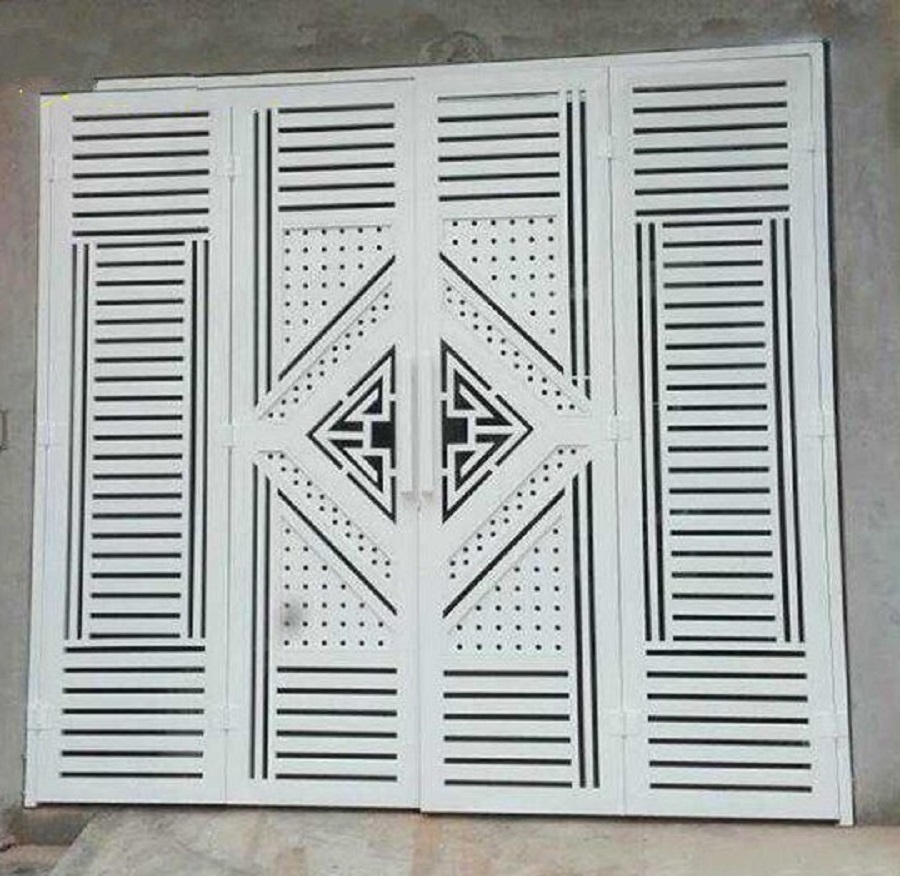 Mẫu Cổng Sắt 4 Cánh đơn Giản đẹp Cắt Hoa Văn Cnc Chữ Song Hỷ Cl00037