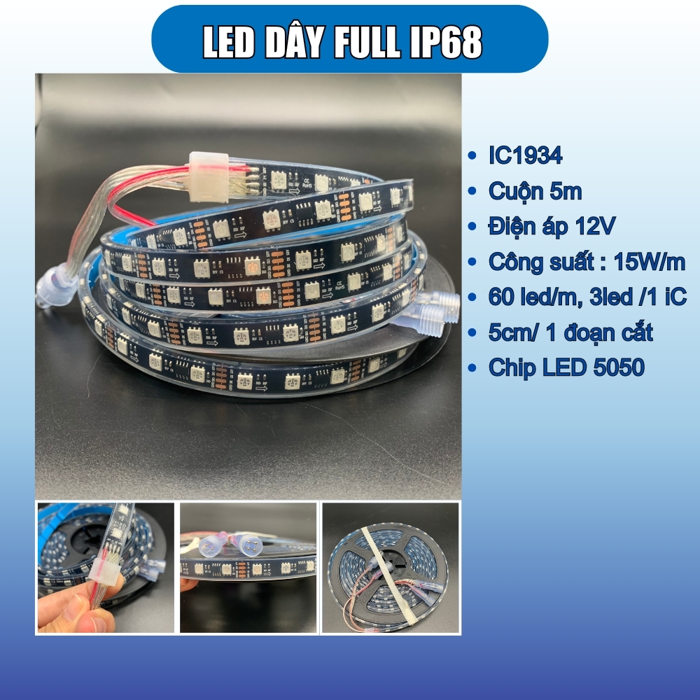 LED dây full color IP68 - 60 LED/m LED NELIA