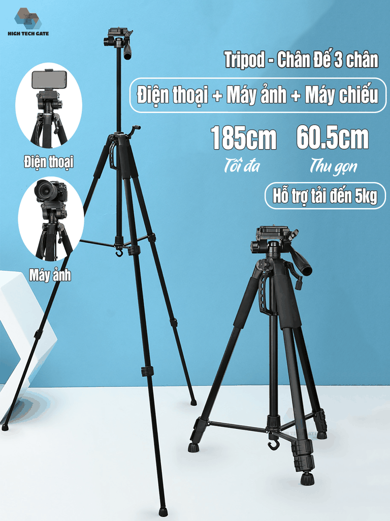 Tripod chân đế điện thoại, máy ảnh G-185 hỗ trợ quay chụp video ...