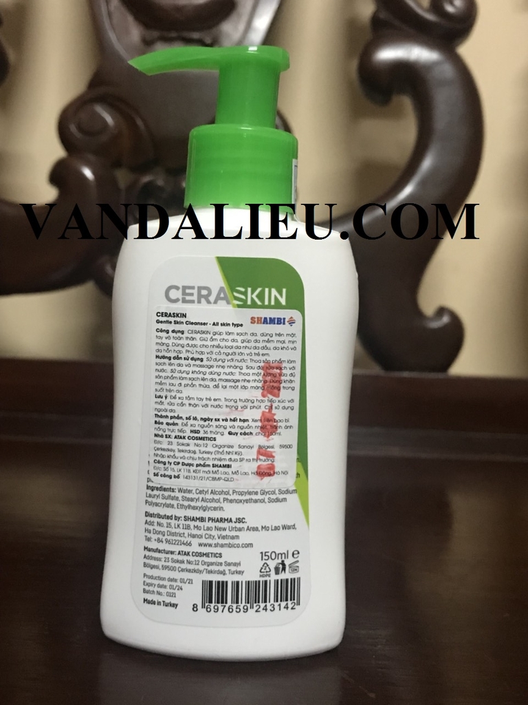 CERASKIN GENTLE SKIN CLEANSER 150ML. GIÚP LÀM SẠCH DA DÙNG TRÊN MẶT ...