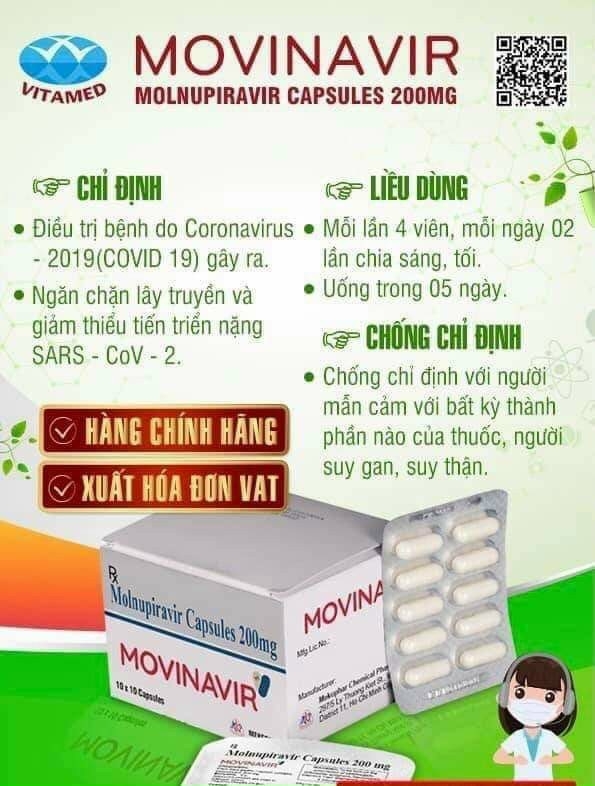 THUỐC KHÁNG VIRUS SẢN XUẤT TẠI VIỆT NAM MOVINAVIR ( MOLNUPIRAVIR ...