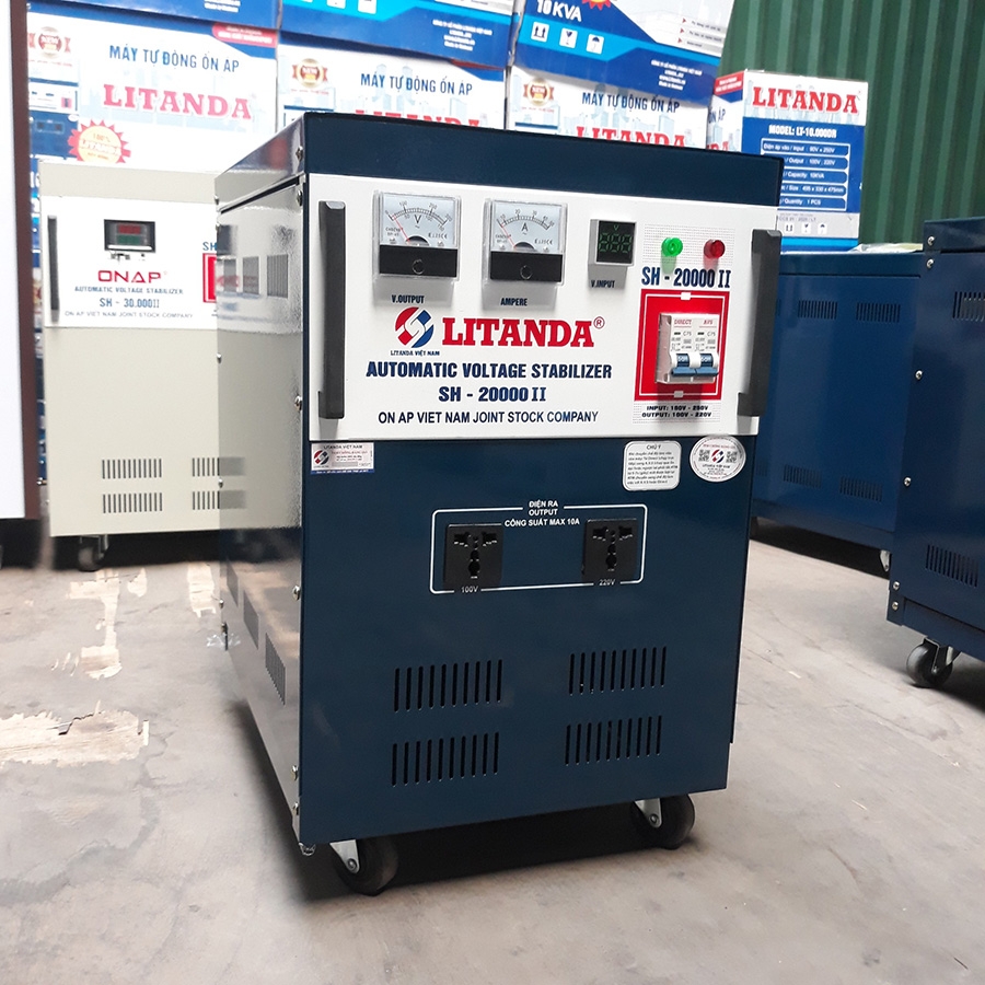 Ổn Áp 20KVA 1 Pha SH-20000II Litanda NEW 2022 Đồng Hồ Led Điện Tử