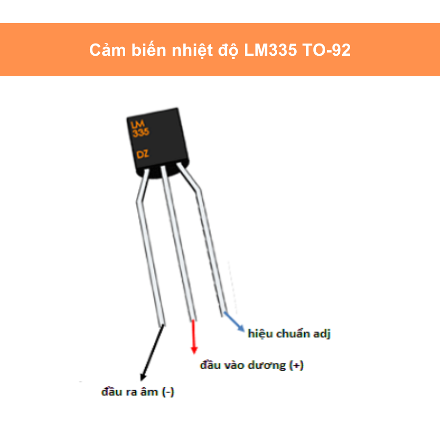 Cảm biến nhiệt độ LM335 TO-92 chính xác, có thể hiệu chuẩn dễ dàng | Linh Kiện Điện Tử 3M