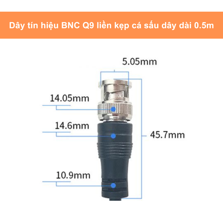 Cáp tín hiệu BNC Q9 dài 0.5m kiểm tra tín hiệu chất liệu PVC | Linh Kiện Điện Tử 3M