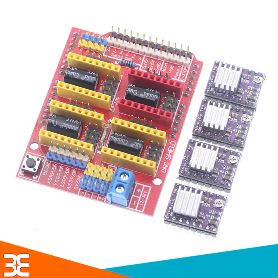 ComBo UNOR3 + Shield ARDUINO UNO R3+ 4 Module DRV8825 | Linh Kiện Điện ...