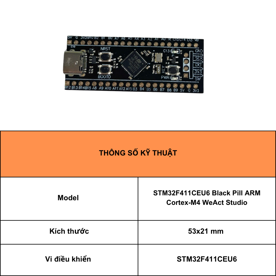 Kit Black Pill ARM Cortex-M4 WeAct Studio | Linh Kiện Điện Tử 3M