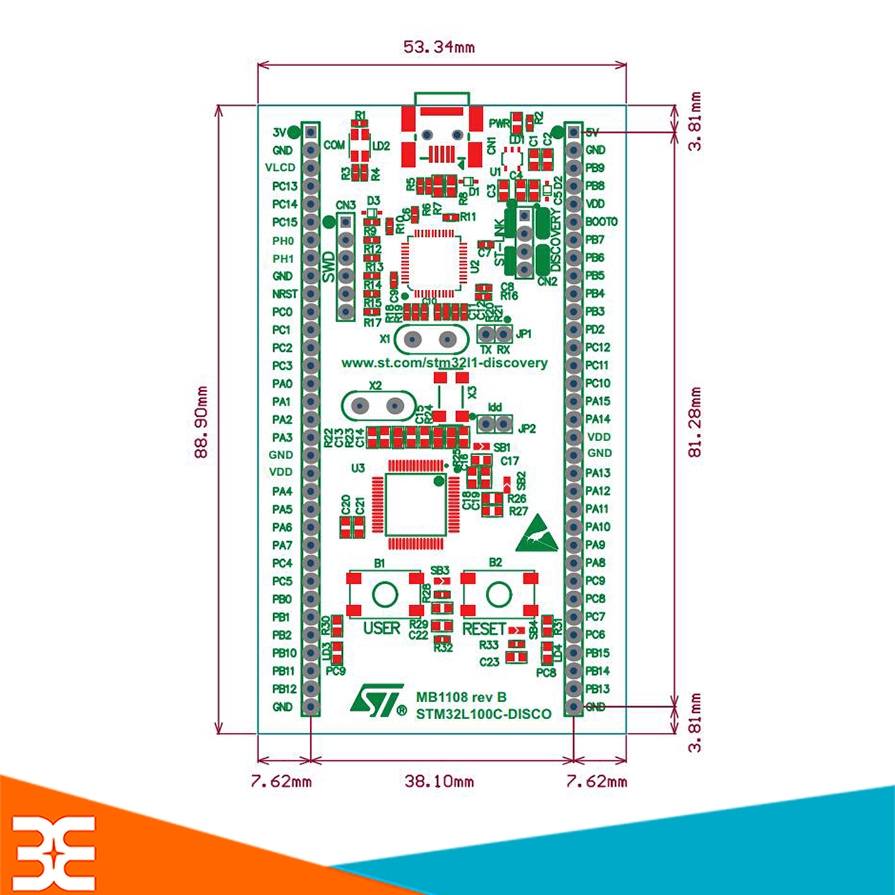 KIT STM32F0DISCOVERY Cortex-M0 STM32F051 Kit Phát triển tại 3M | Linh ...