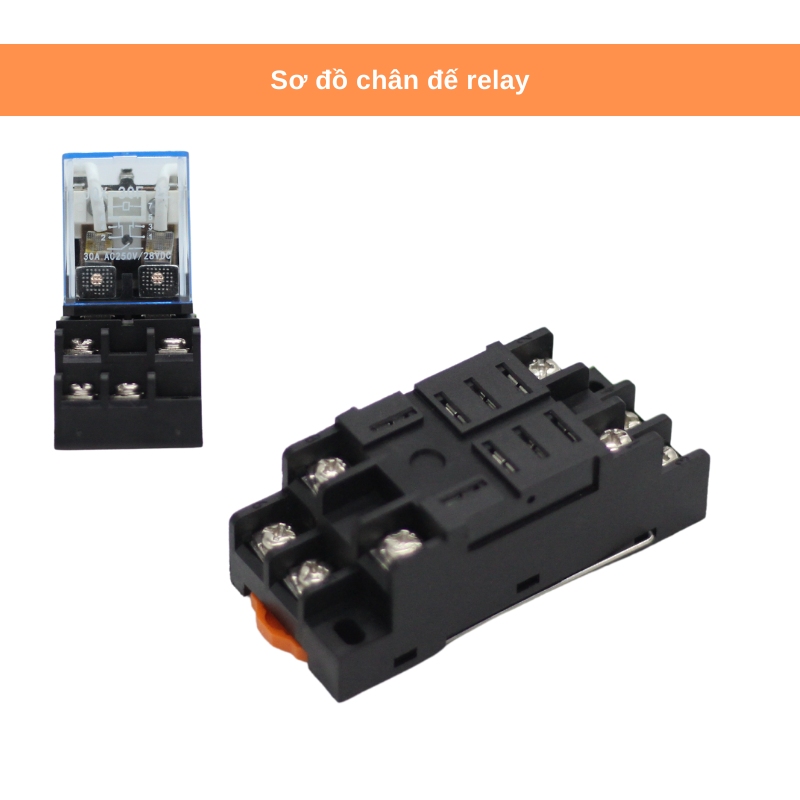Relay trung gian JQX-30F 2Z 24VDC 30A 8 chân có kèm đế | Linh Kiện Điện Tử 3M