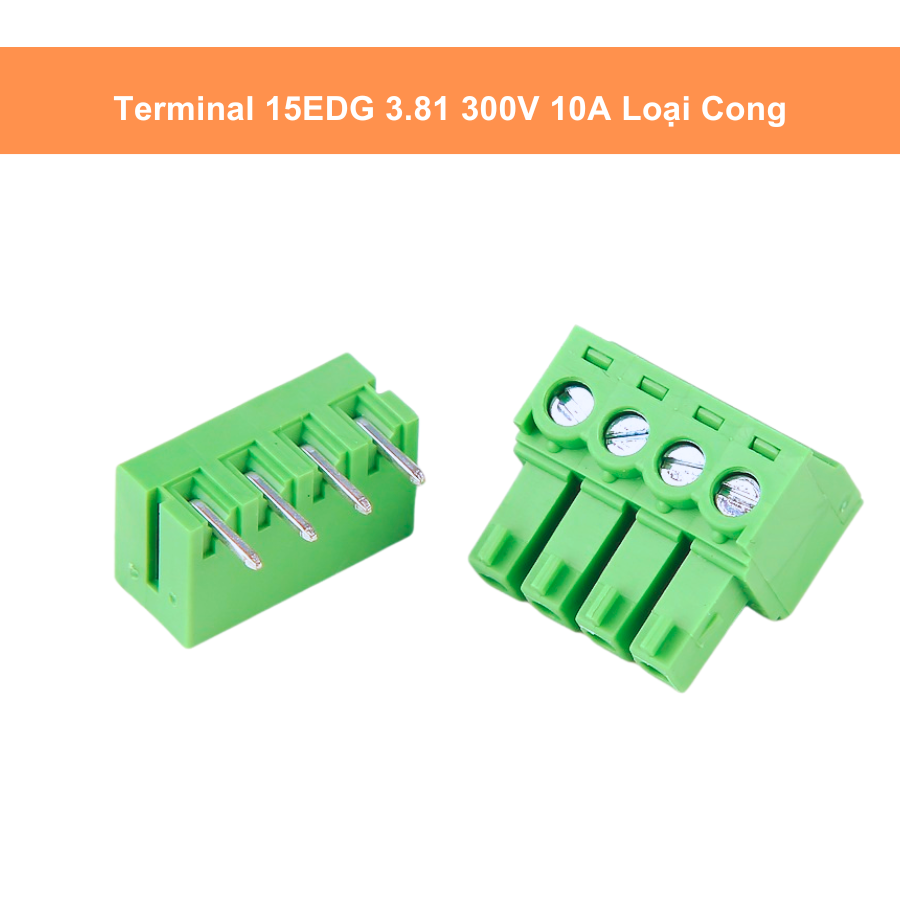 Terminal 15EDG 3.81 300V 10A loại cong | Linh Kiện Điện Tử 3M