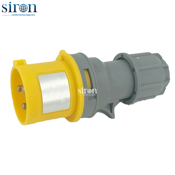 Phích cắm di động màu vàng IP44 2P+E 4h 16A 110~130V Siron P44F34-16Y3