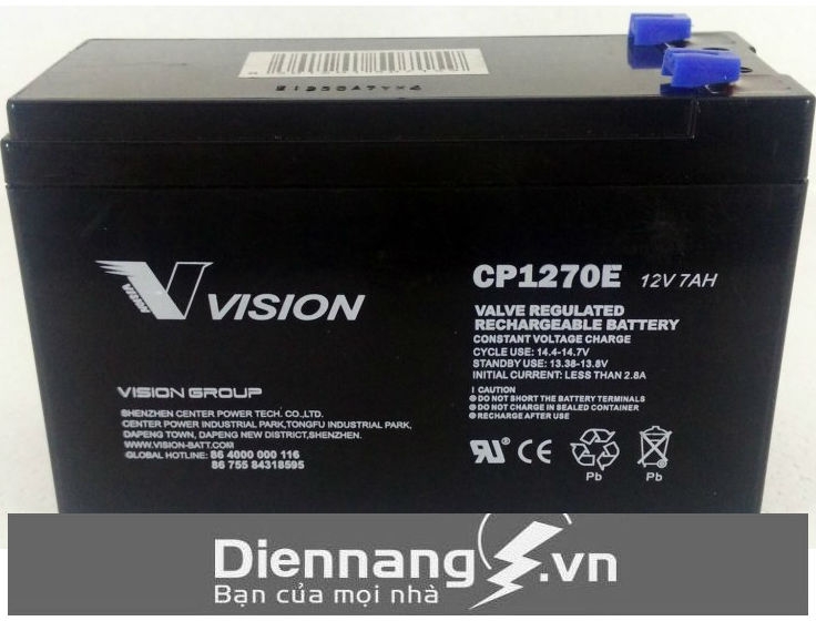 Bình Ắc quy Vision 12V-7Ah CP1270 Điện Năng