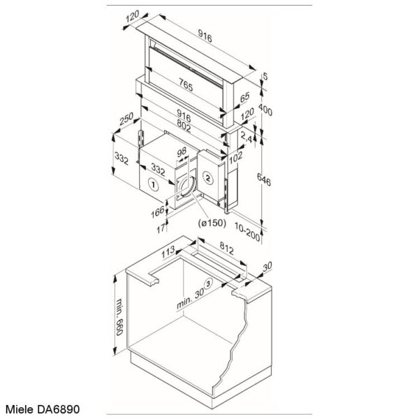 Máy hút mùi âm bàn Miele DA6890 Shop Hàng Đức