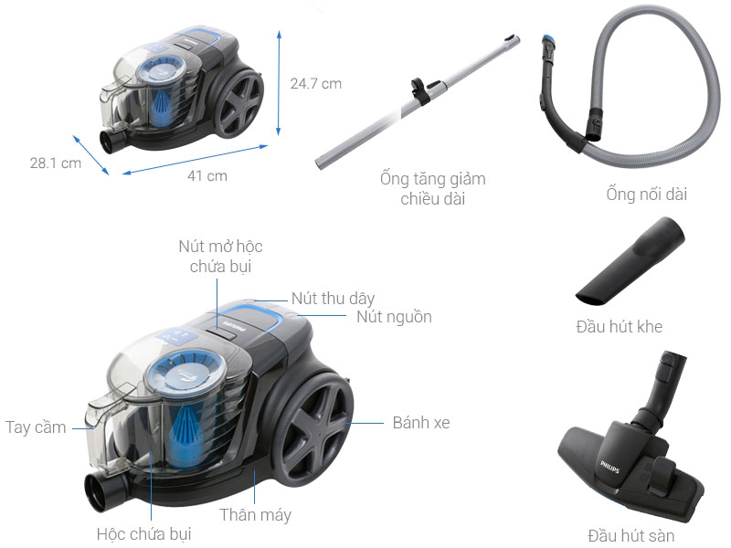 Máy hút bụi Philips FC9350/01 Shop Hàng Đức