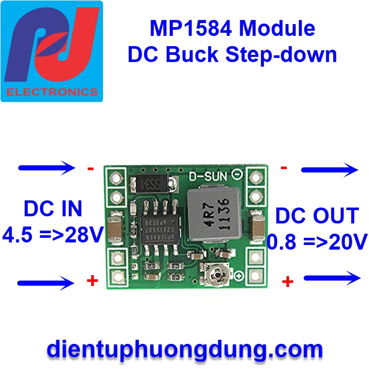 Mạch hạ áp 3A D-SUN MP1584 | Điện tử Phương Dũng