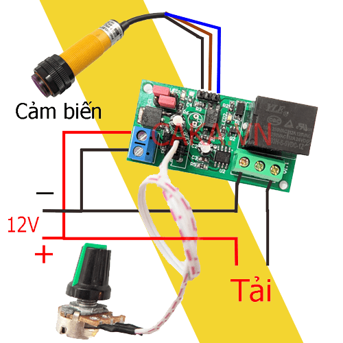 Mạch tạo trễ đóng ngắt relay triết áp rời V1.1