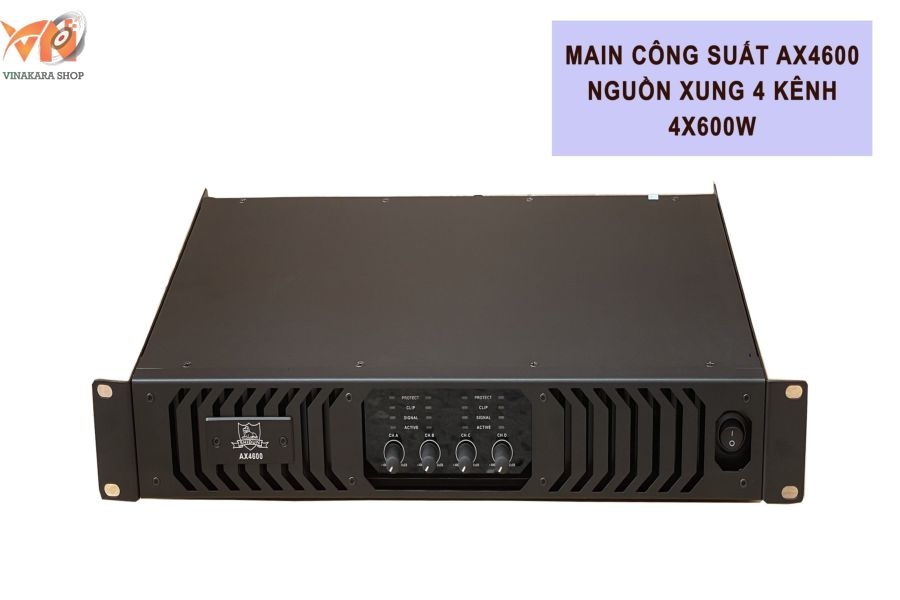 Cục đẩy công suất 4 kênh Shidun AX4600 nguồn xung 4 kênh 4x600w, bh 12 ...