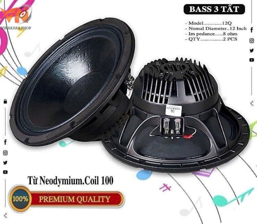 Loa bass rời từ neo 30 3 tấc, 400w, NEO12Q , tiếng hay đi xa chuyên loa hoả tiễn, phi thuyền ...