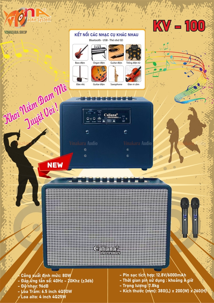 Loa xách tay Caliana KV-100 | Vinakara.com