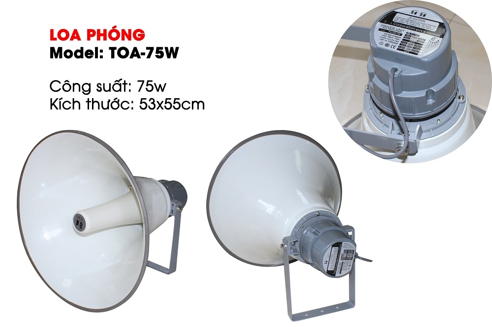 Loa Phóng Thanh TOA 75W, có sẵn biến áp | Vinakara.com
