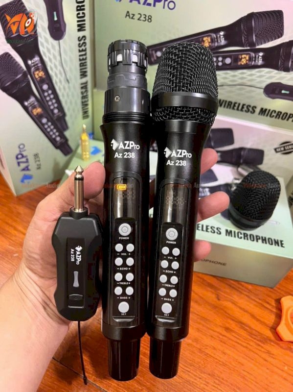 Micro không dây đa năng AZ238 chỉnh echo, bass, treble | Vinakara.com
