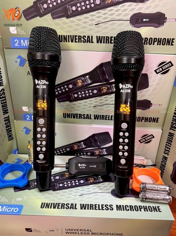 Micro không dây đa năng AZ238 chỉnh echo, bass, treble | Vinakara.com