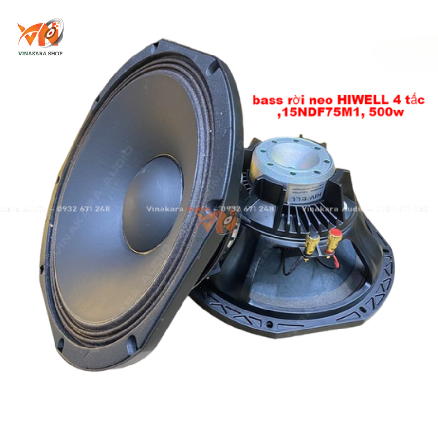 Củ loa bass rời neo khối HIWELL 40 4 tấc coil 75 , 15NDF75M1, 500w ...