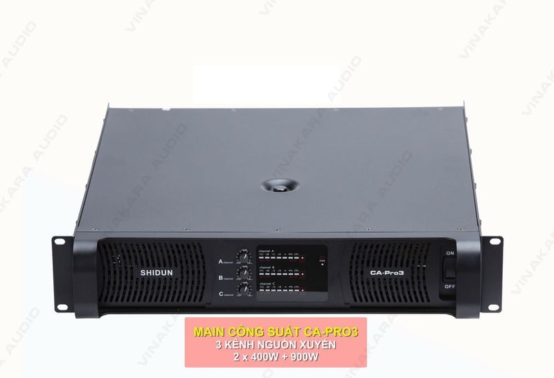 Cục đẩy công suất 3 kênh Shidun CA-PRO3, 3 kênh, nguồn xuyến, 2x400w+900w | Vinakara.com