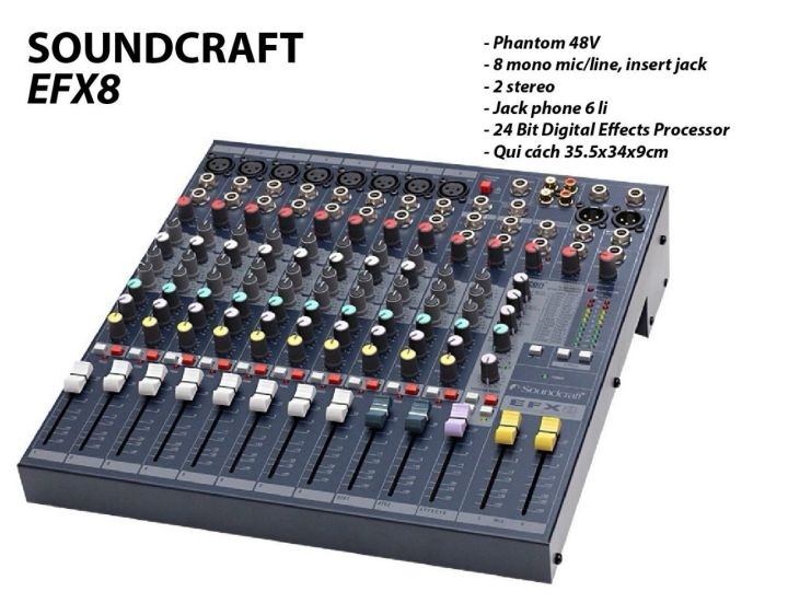 MIXER SOUNDCRAFT EFX 8, 8 LINE, HÀNG NHẬP KHẨU | Vinakara.com