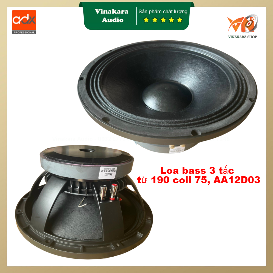 Loa bass 3 tấc từ 190 coil 75, AA12D03 | Vinakara.com