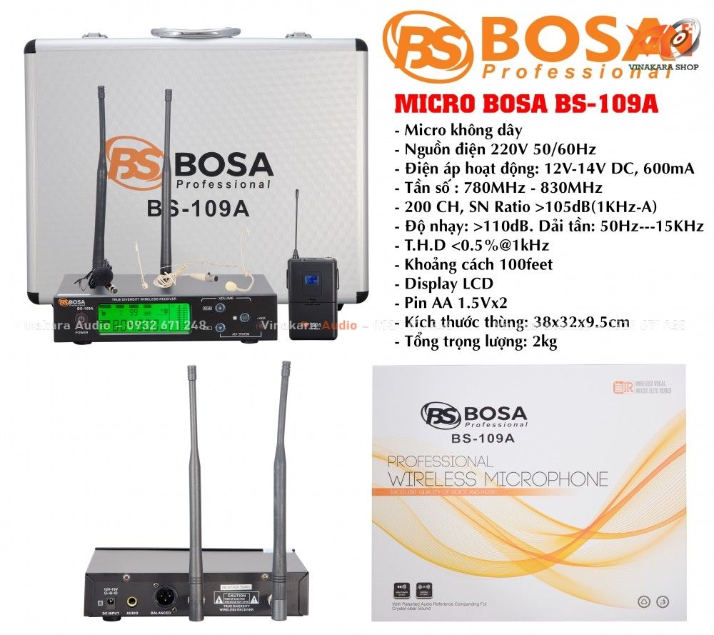 MICRO KHÔNG DÂY BOSA BS109A | Vinakara.com