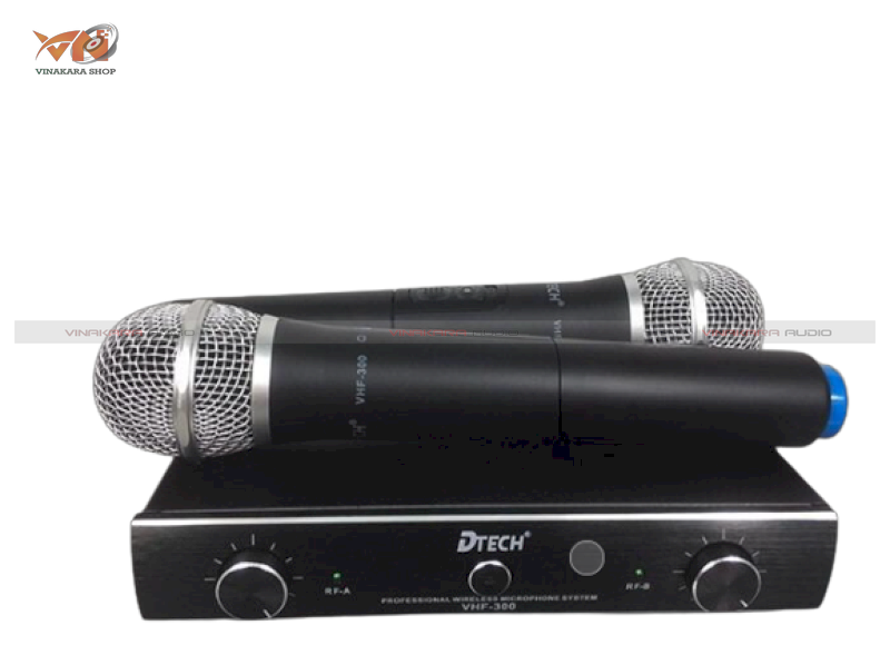 MICRO KHÔNG DÂY DTECH VHF300 KÈM 2 MIC | Vinakara.com