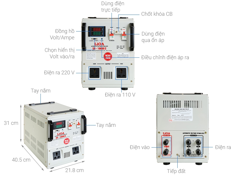 Ổn áp LiOA 1 pha 10kVA LiOA SH-10000II (Loại 10Kg), SH-7500ii 7.5Kva | Vinakara.com