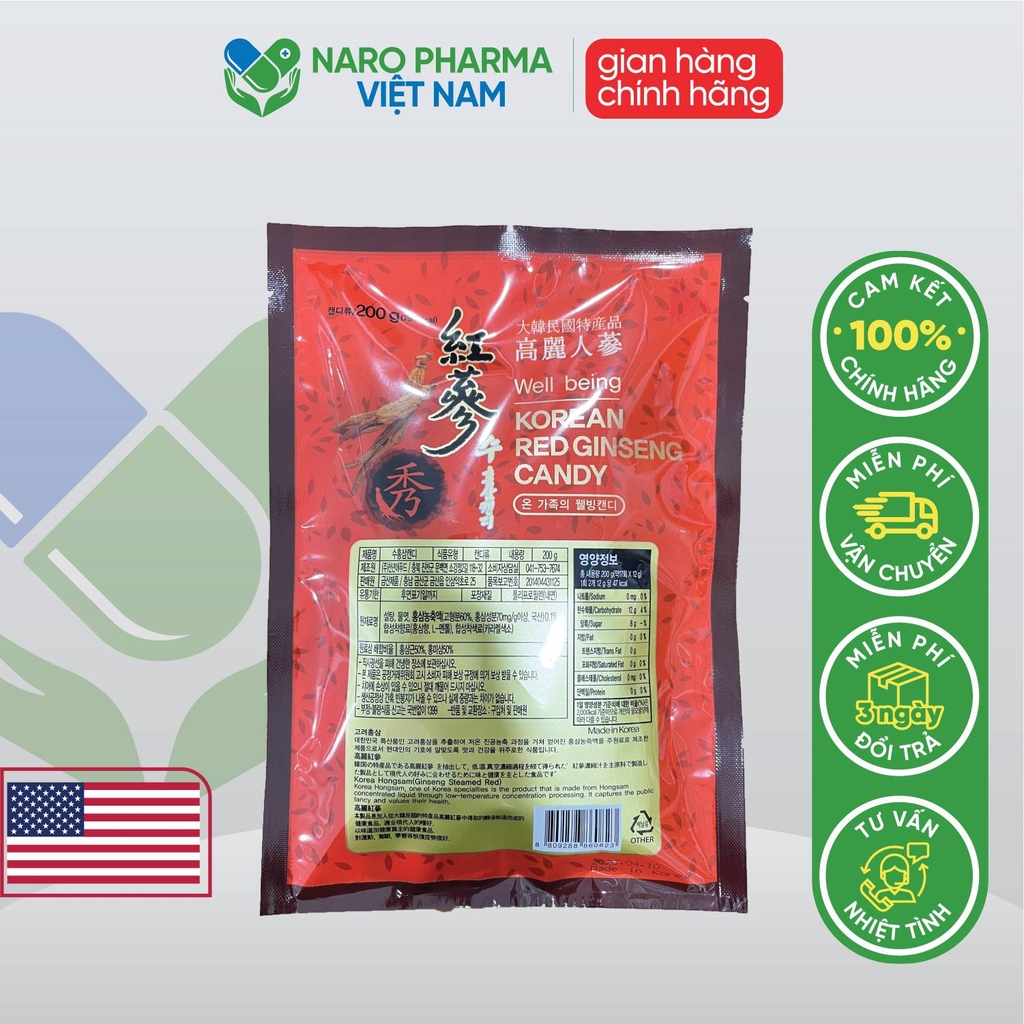 Kẹo Sâm Hàn Quốc 200g Well Being Red Ginseng Candy
