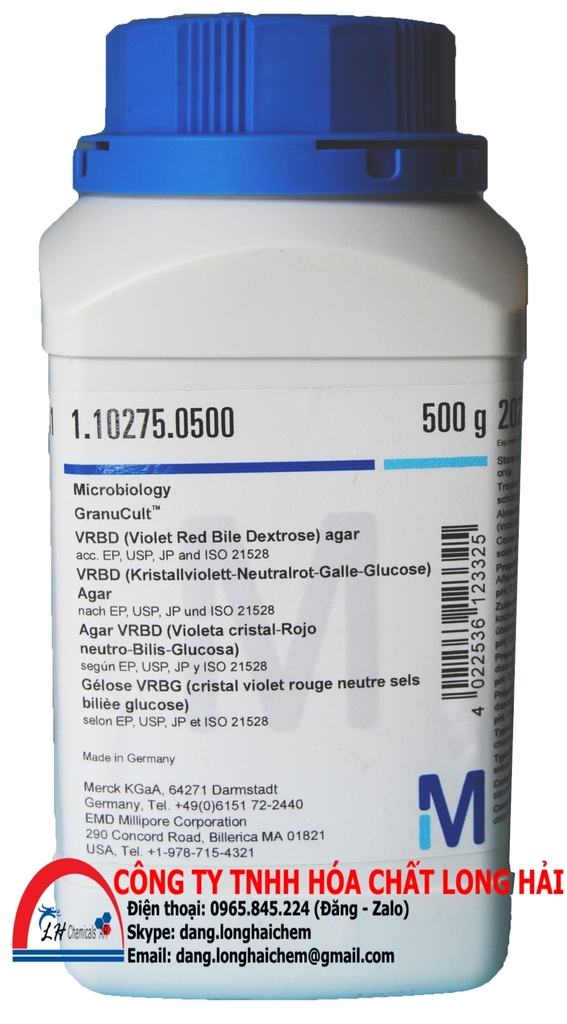 VRBD (Violet Red Bile Dextrose) agar (Merck) | 1102750500 - TPHCM