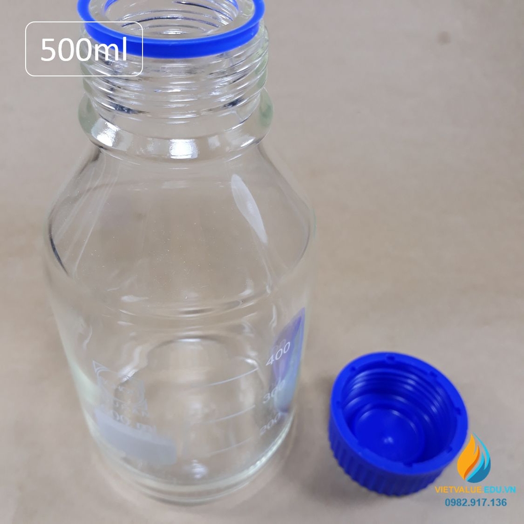 Chai trung tính SCHOTT DURAN – Đức, nắp vặn xanh, dung tích 500ml VIETVALUE