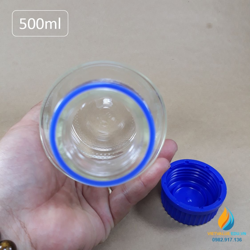Chai trung tính SCHOTT DURAN – Đức, nắp vặn xanh, dung tích 500ml VIETVALUE
