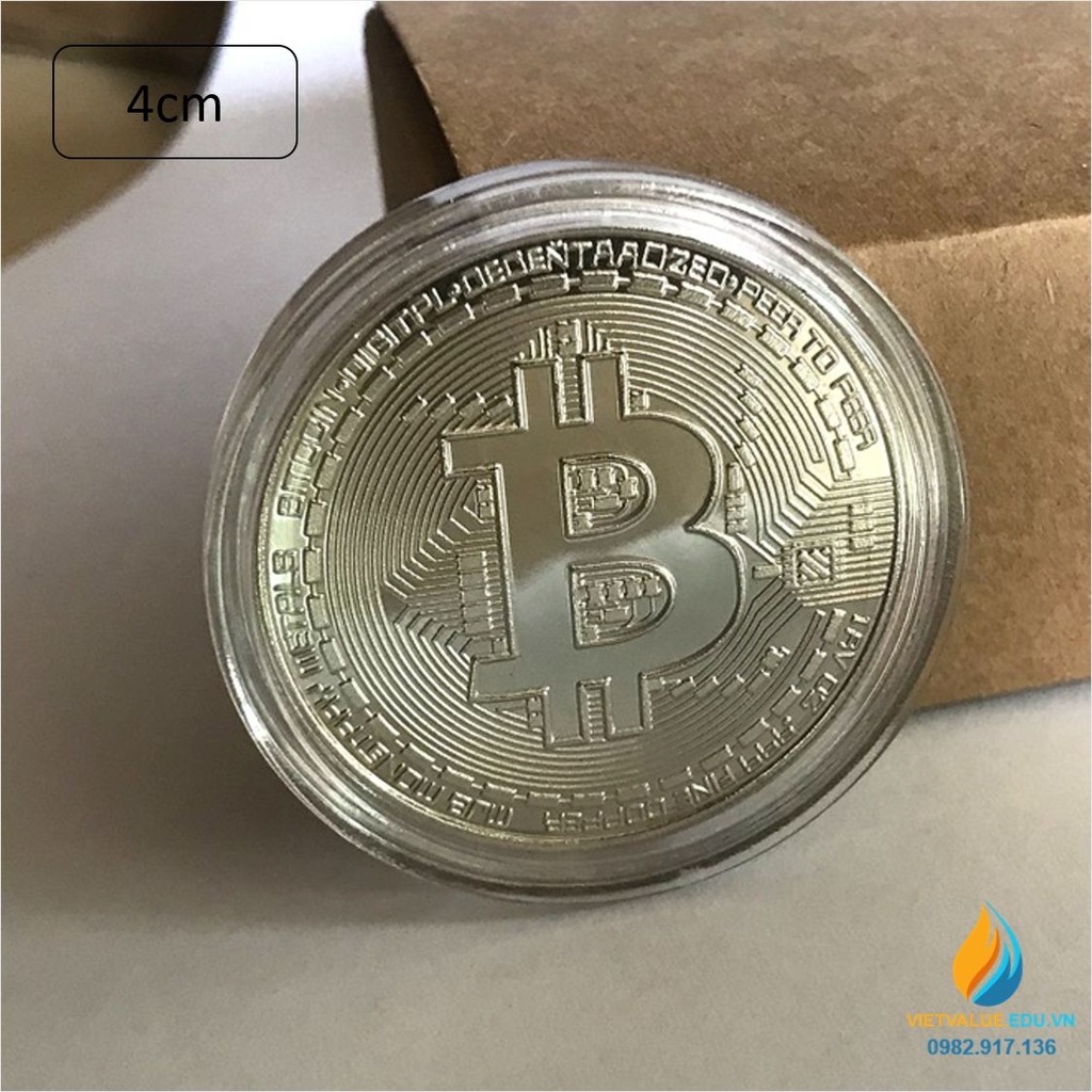 Đồng xu Bitcoin đường kính 4cm, dày 1,5mm, đồng xu dành cho học sinh ...