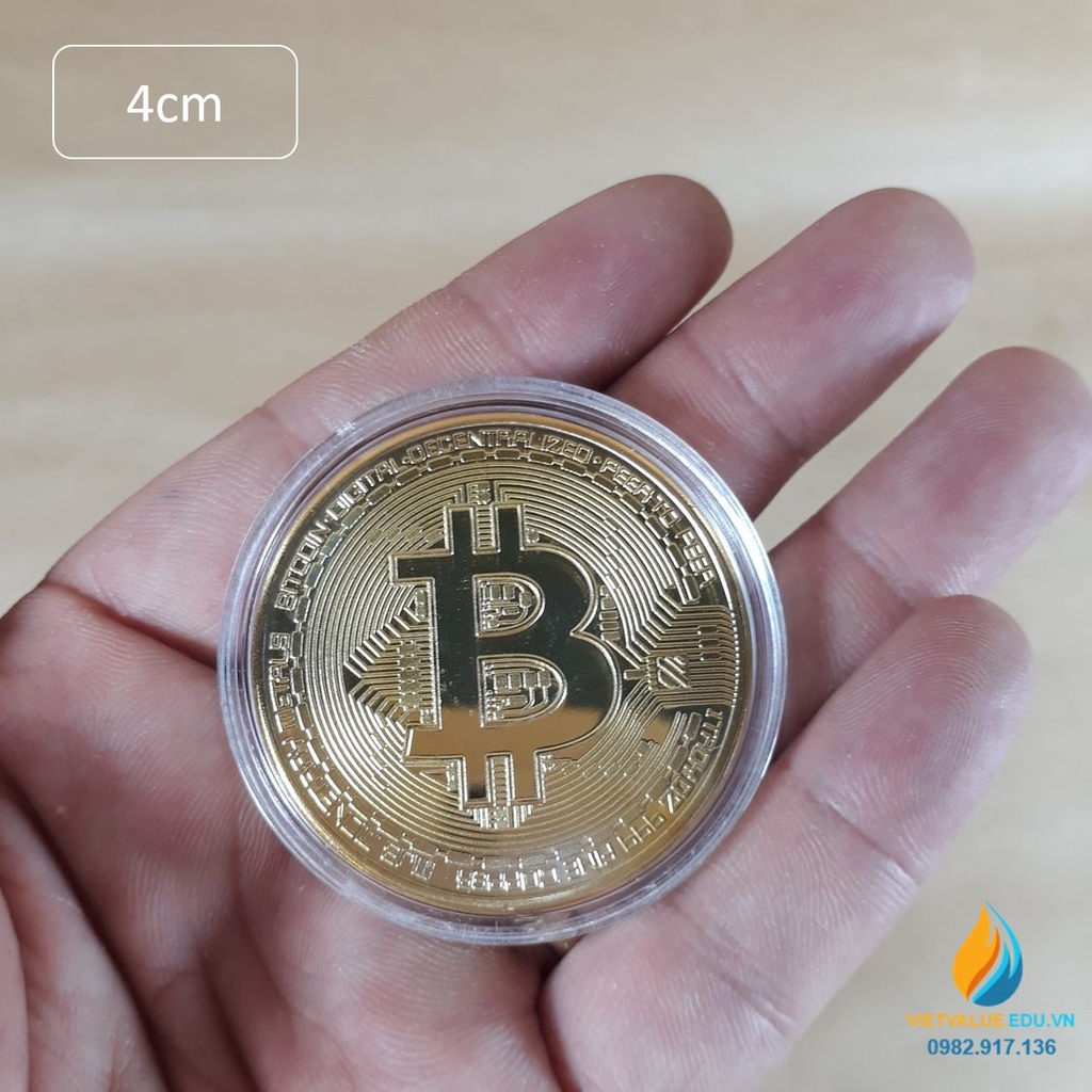 Đồng xu Bitcoin đường kính 4cm, dày 1,5mm, đồng xu dành cho học sinh ...