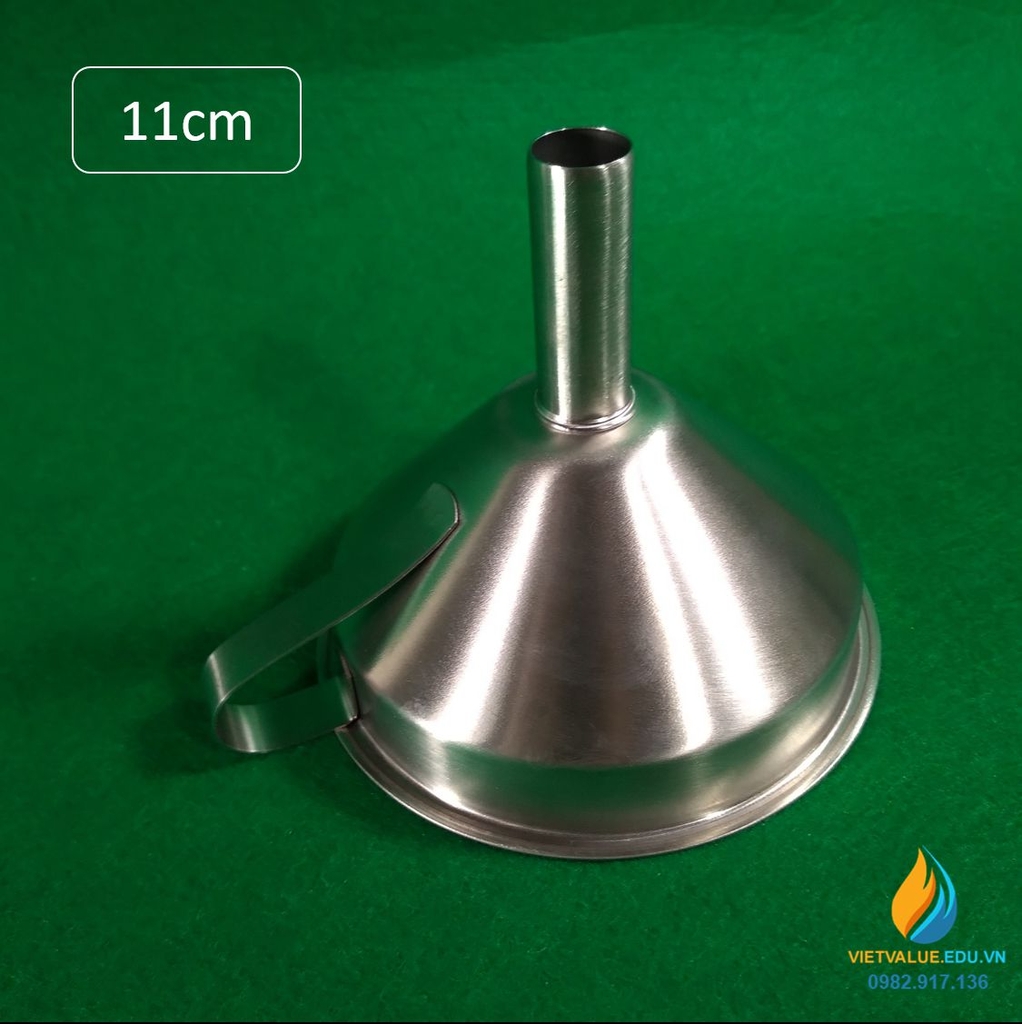 Phếu rót Inox 304 không gỉ, đường kính miệng 11cm, có tay cầm VIETVALUE
