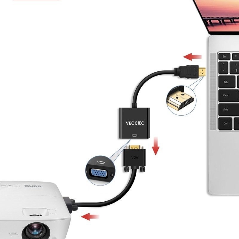 Dây HDMI to VGA VEGGIEG VZ612 | ducchinhpc