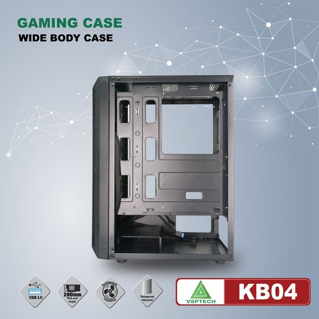 Vỏ Case Gaming VSP KB04 Kính Cường Lực | ducchinhpc
