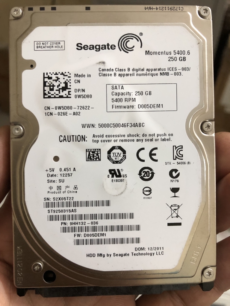 Ổ cứng Laptop Seagate 250GB SATA | ducchinhpc