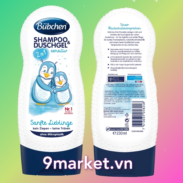 Sữa tắm, gội trẻ em Bubchen 230ml | 9 MARKET