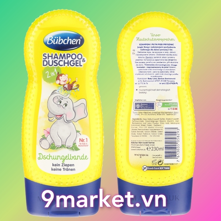 Sữa tắm, gội trẻ em Bubchen 230ml | 9 MARKET