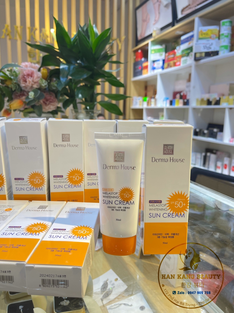 Kem Chống Nắng Nâng Tone Derma House Melastop Whitening Sun Cream SPF50+ PA+++ (màu cam) | HAN ...