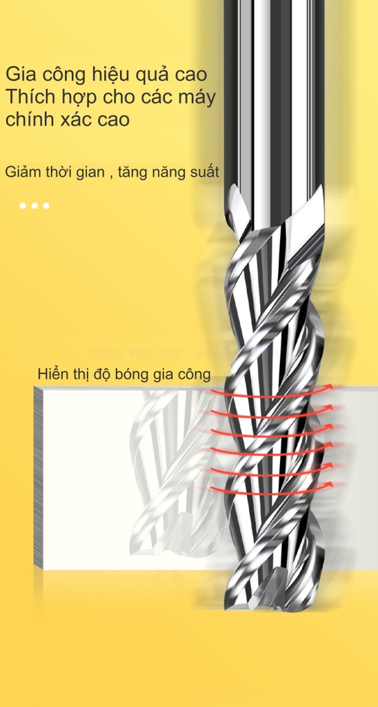 Dao phay 3 lưỡi ,Dao phay nhôm đặc biệt, Công cụ thép vonfram Cnc (TR003) CÔNG TY TNHH KORESU